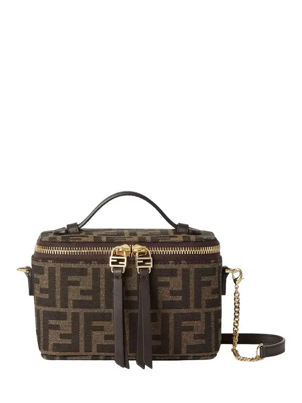 Fendi Vanity Crossbody Bag In Ff Jacquard Fabric - Brown