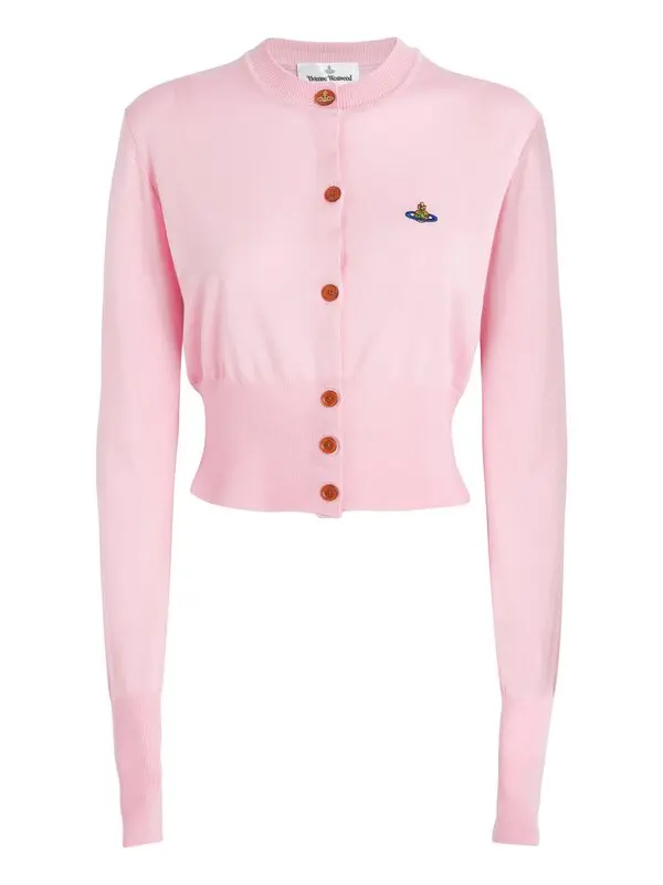 VIVIENNE WESTWOOD Organic Cotton-cashmere Cropped Cardigan - Pink