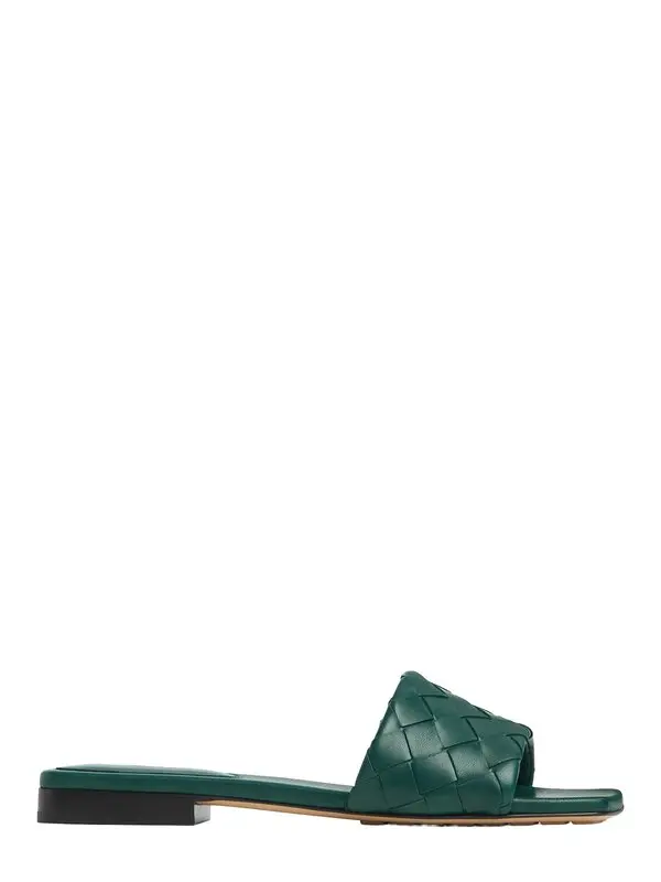 Bottega Veneta Lambskin Parco Mules - Green
