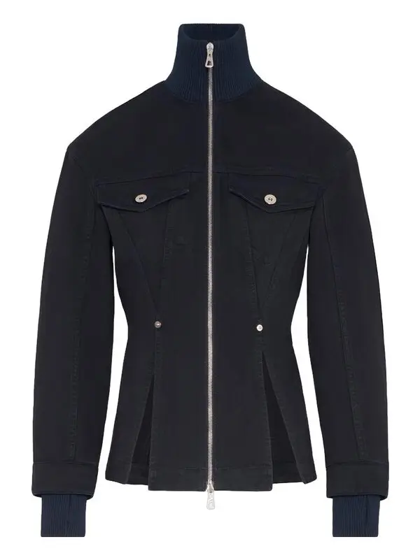 Jean Paul Gaultier Overdyed Denim Jacket With Slits - Navy