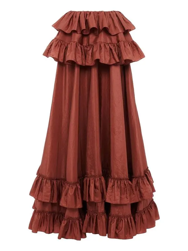 CHLOÃ© Ruffle Maxi Skirt - Pink