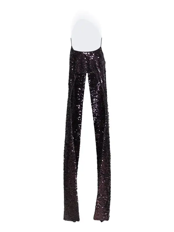 Rabanne Sequin Cropped Tank Top - Purple
