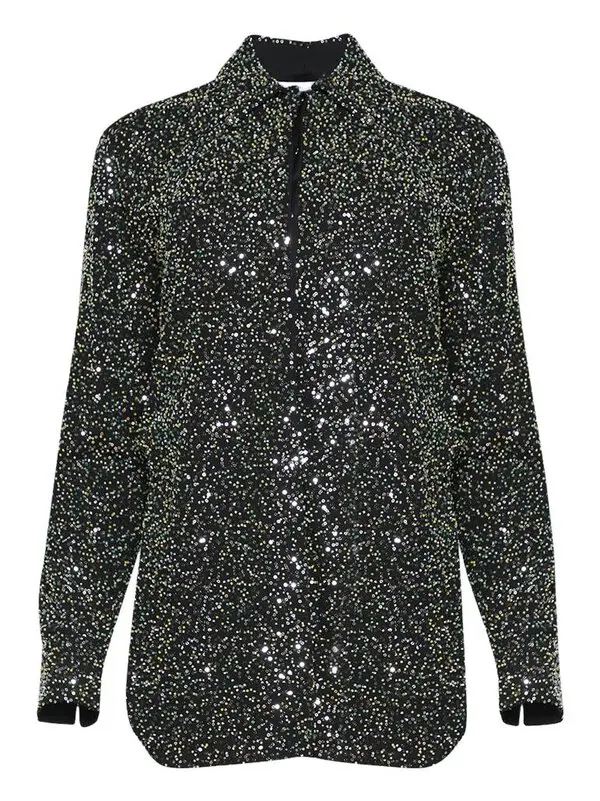 Rabanne Sequin Embroidered Shirt - Black