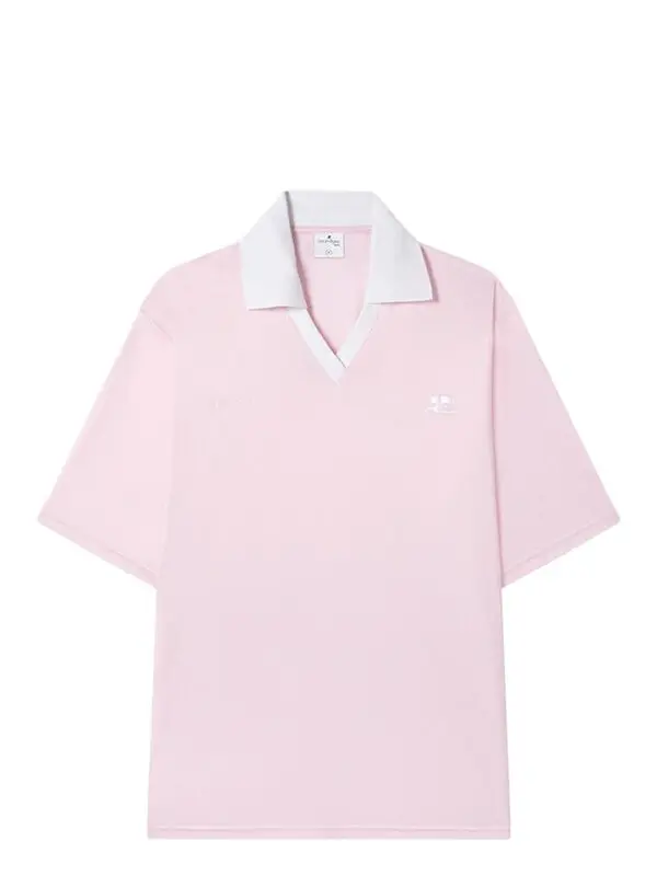 COURRÃ¨GES Oversized Sports Polo - Pink