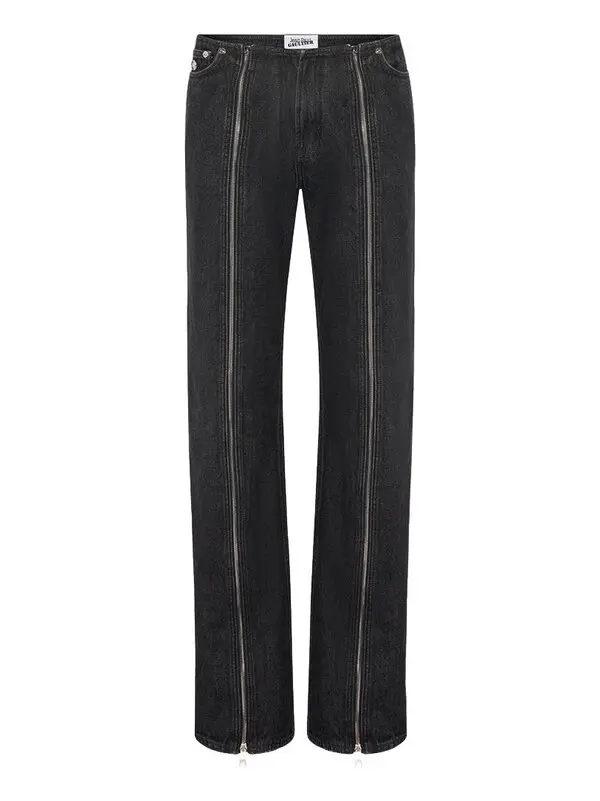 Jean Paul Gaultier Vintage Zipped Denim Trousers - Black