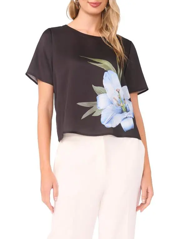 Vince Camuto Printed Satin Top - Sky