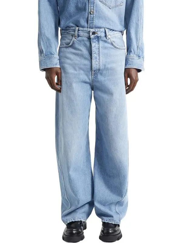 Givenchy Couture Seam Straight Leg Jeans - Light Blue