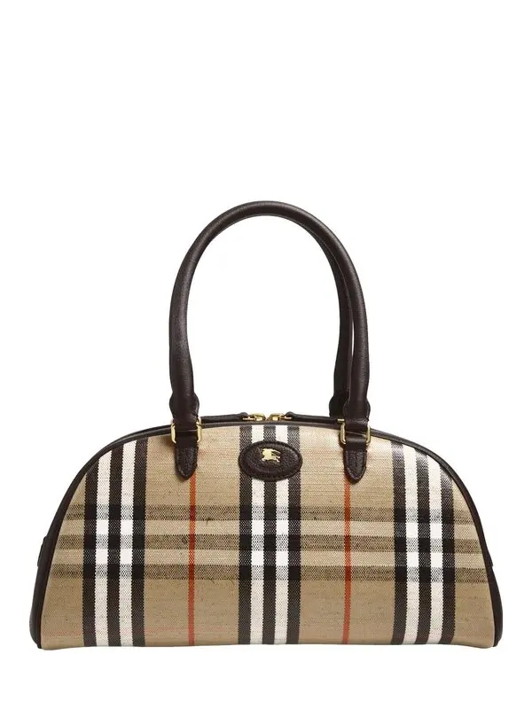 Burberry Highlands Check Bowling Bag - Sand