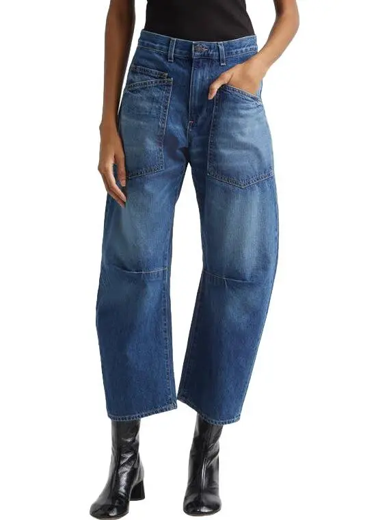 NILI LOTAN Shon Barrel Leg Jeans - Bedford Wash
