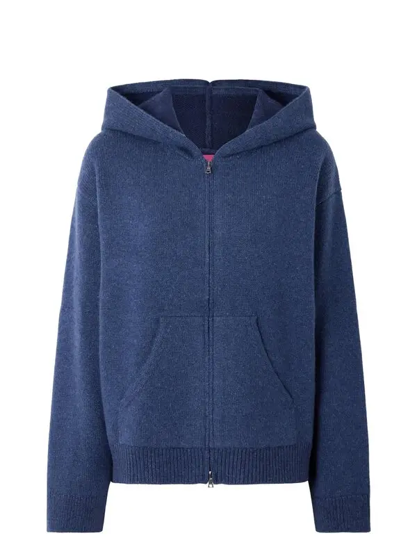 THE ELDER STATESMAN Canyon Cashmere Zip-up Hoodie - Blue