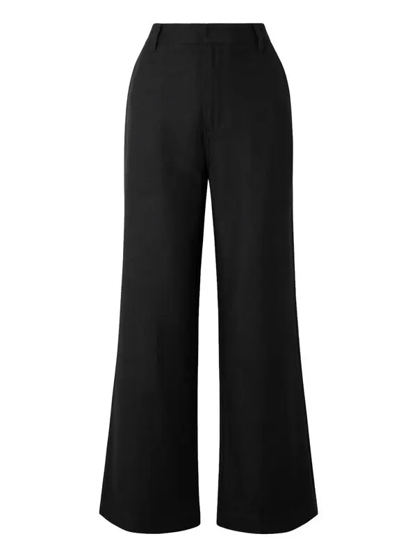 THE ELDER STATESMAN Cashmere And Wool-blend Twill Pants - Black