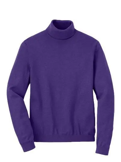 PAUL FREDRICK Supima Cotton Turtleneck - Purple