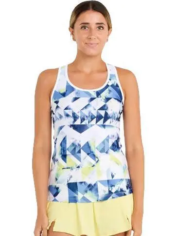 SOFIBELLA Racerback Tennis Tank - Kaleidoscope