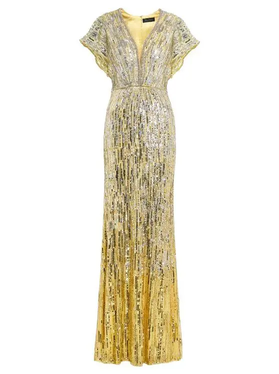 Jenny Packham Dusk Sequin-embellished Gown - Mimosa