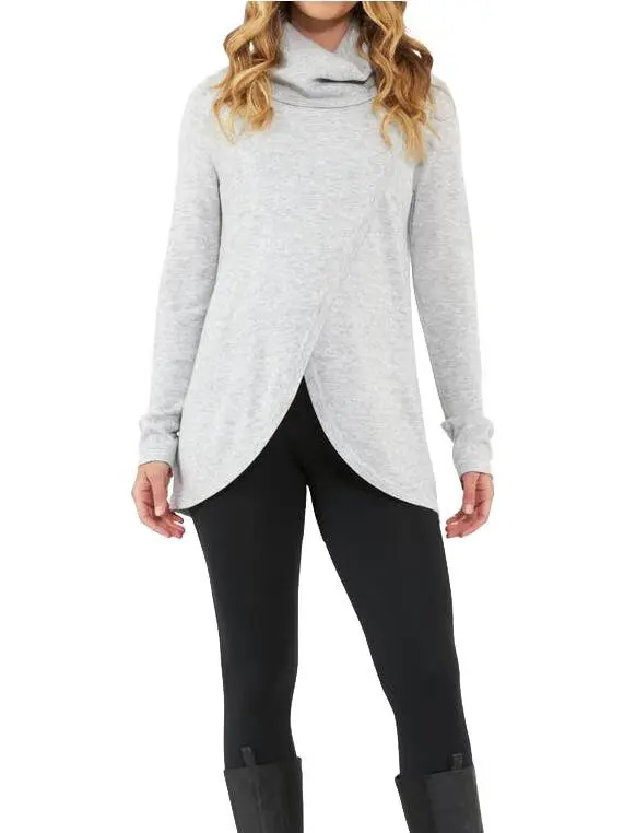 RIPE MATERNITY Cowl Neck Nursing Knit - Grey