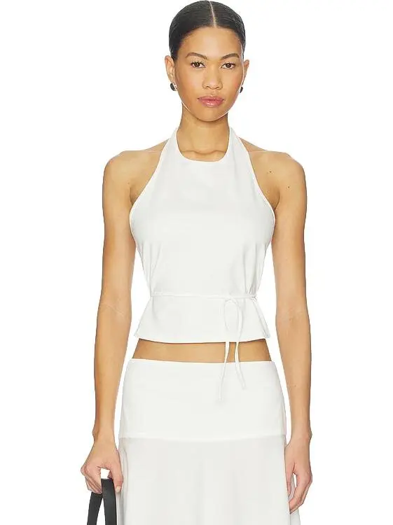 ST. AGNI Soft Jersey Halter Top - White
