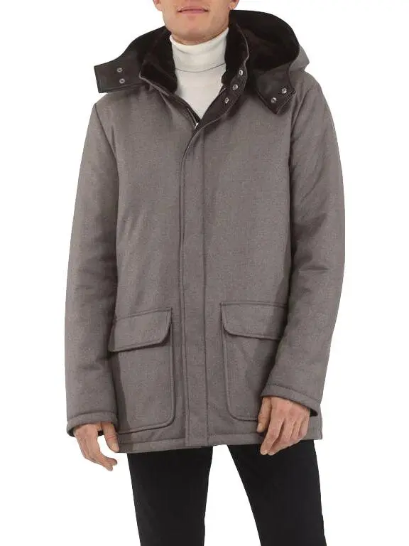 Gorski Wool And Cashmere Blend Parka With Shearling Lining - Taupe/brown