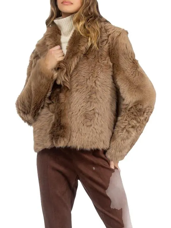 Gorski Genuine Shearling Reversible Jacket - Dark Camel