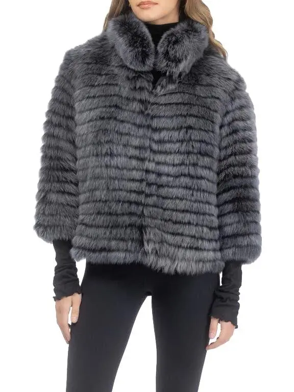 Gorski Genuine Shearling Layered Jacket - Black Brisa