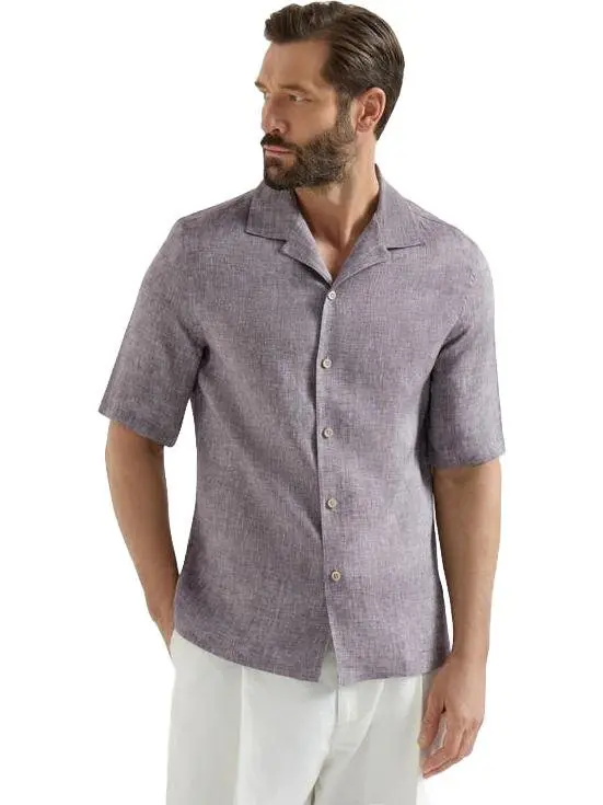 Brunello Cucinelli Short Sleeve Shirt - Hazelnut