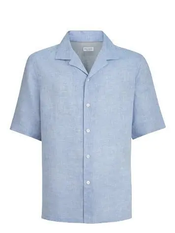 Brunello Cucinelli Short Sleeve Shirt - Sky Blue