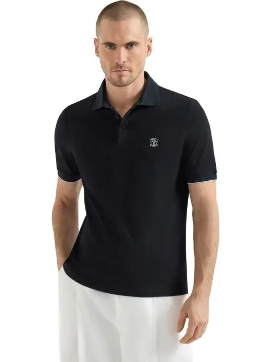Brunello Cucinelli Piqué Polo Shirt - Black