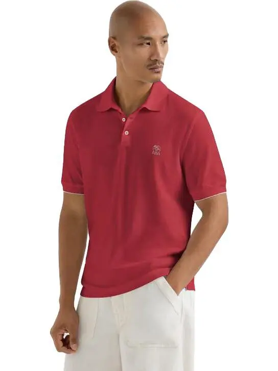 Brunello Cucinelli Piqué Polo Shirt - Cherry