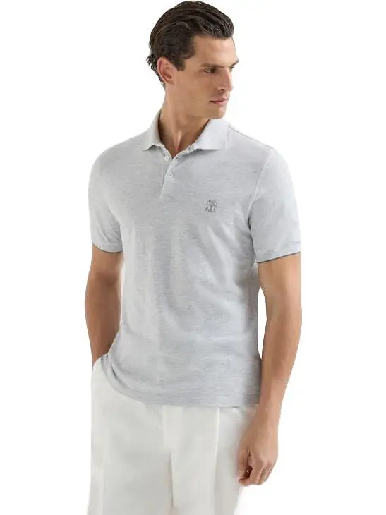 Brunello Cucinelli Piqué Polo Shirt - Light Grey