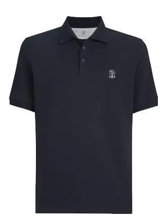 Brunello Cucinelli Piqué Polo Shirt - Navy Blue
