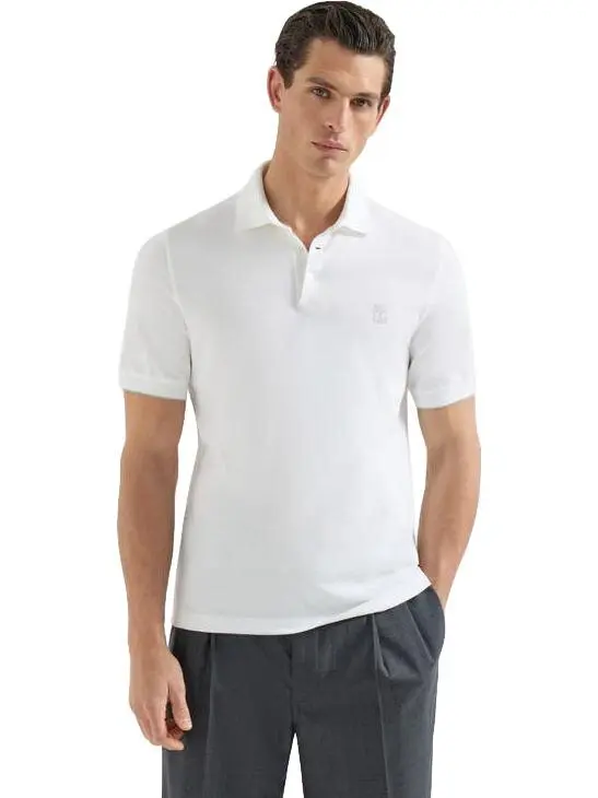 Brunello Cucinelli Piqué Polo Shirt - White