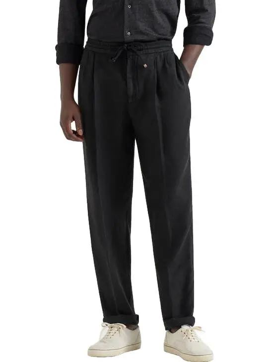 Brunello Cucinelli Trousers With Drawstring - Black