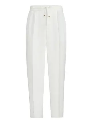 Brunello Cucinelli Trousers With Drawstring - White