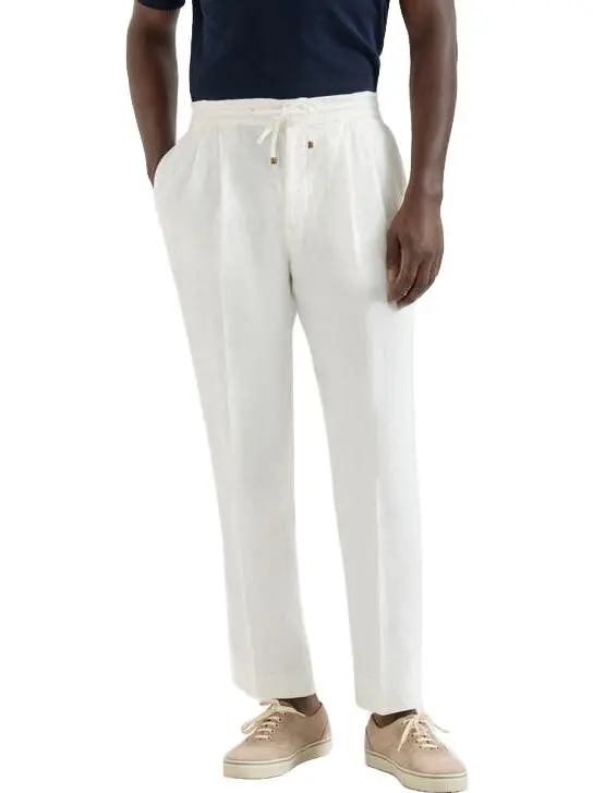 Brunello Cucinelli Trousers With Drawstring - White