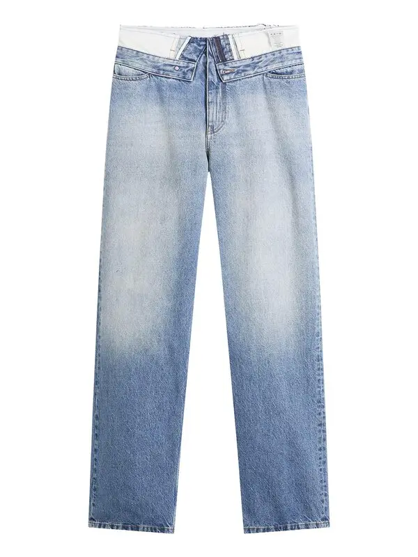 MAISON MARGIELA Deconstructed Straight-leg Jeans - Light Blue