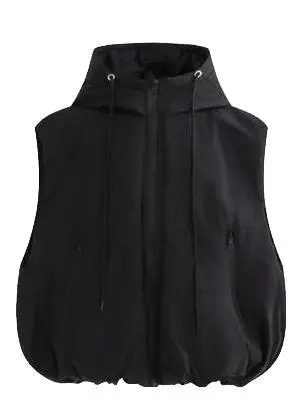 MOUSTACHE Hooded Puffer Vest - Black