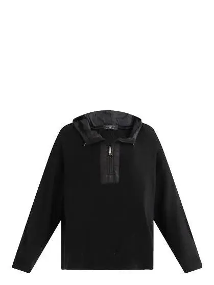 MOUSTACHE Ribbed Half-zip Hoodie - Black