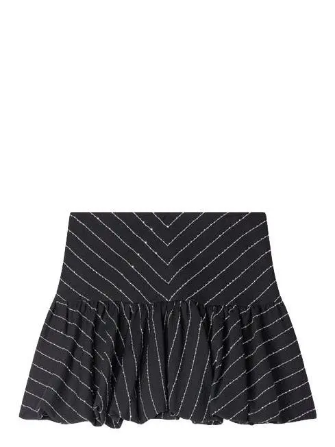 Sandro Striped Sequin Embellished Mini Skirt - Black/white