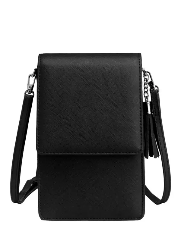 YOUZEY Vegan Saffiano Leather Crossbody Purse - Black