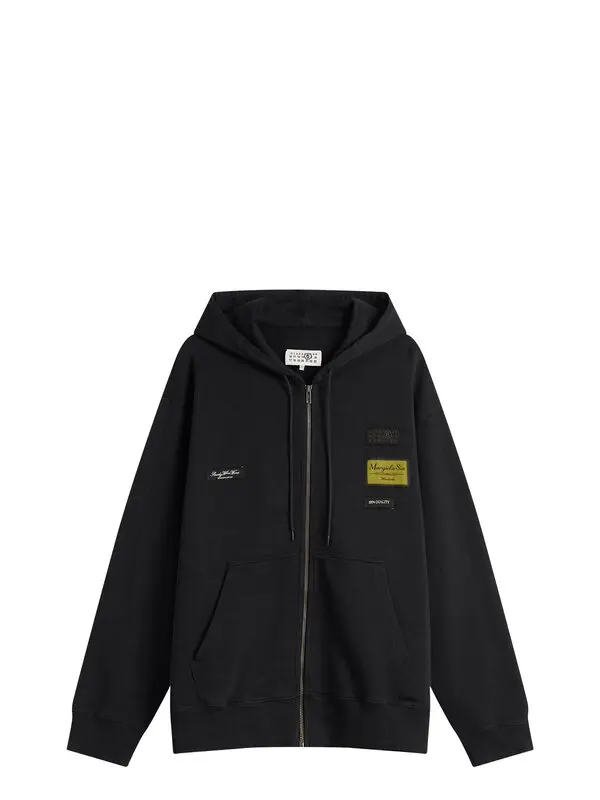 MAISON MARGIELA Tailored Labels Zip Hoodie - Black
