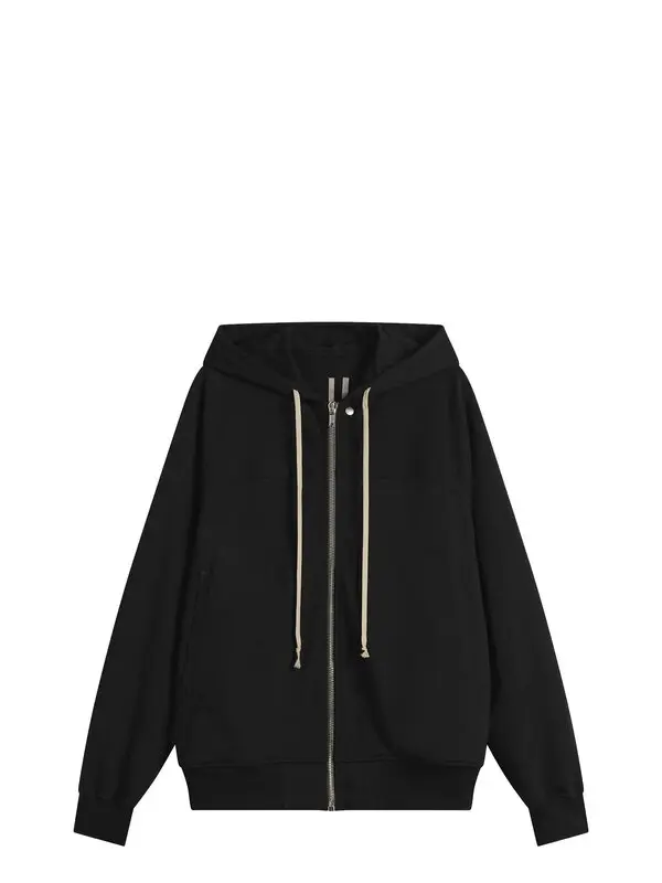Rick Owens Zip-up Cotton Hoodie - Black