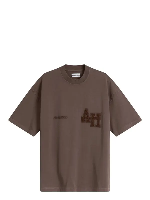 ANNIE HOOD College T-shirt - Washed Brown