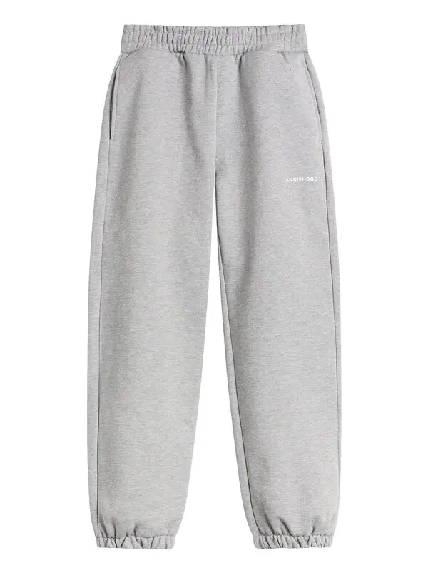 ANNIE HOOD Mini Logo Cuffed Joggers - Marl Grey