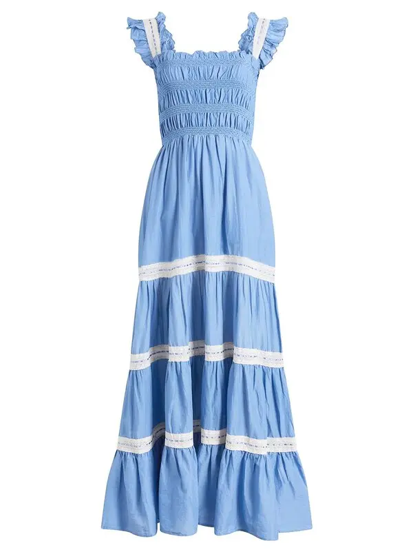 Rixo Aubrie Maxi Dress - Blue
