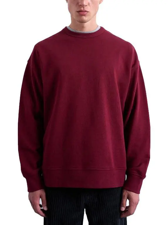 Topman Oversized Cotton Sweatshirt - Burgundy