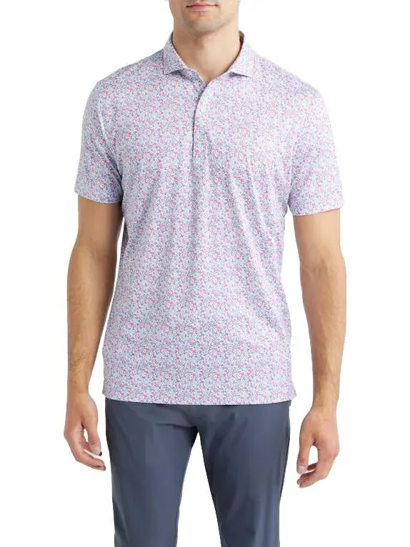 Johnnie-o Charmer Floral Performance Jersey Polo - Punch