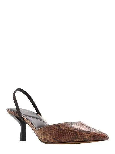 Aldo Pointed Toe Slingback Pumps - Brown Multi