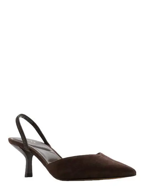 Aldo Pointed Toe Slingback Pumps - Dark Brown
