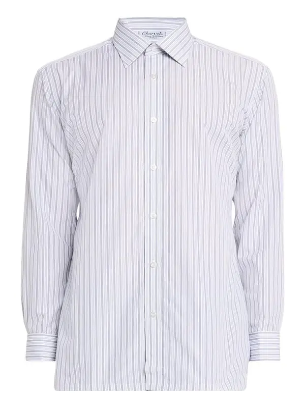 Charvet Cotton Multi-stripe Sport Shirt - Gray