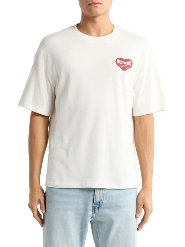 PACSUN Lucky Hearts Cotton Graphic T-shirt - White
