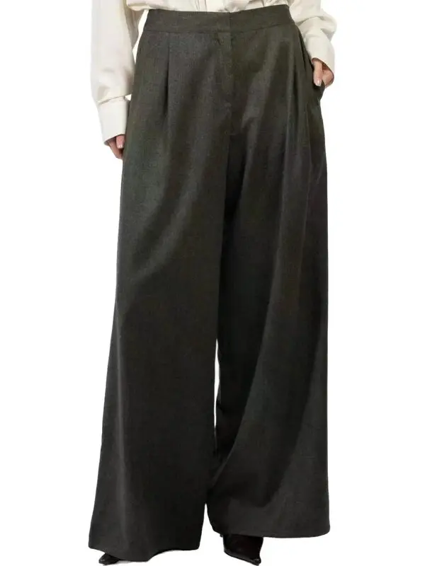 Dusan Pleated Wide Leg Pants - Grey